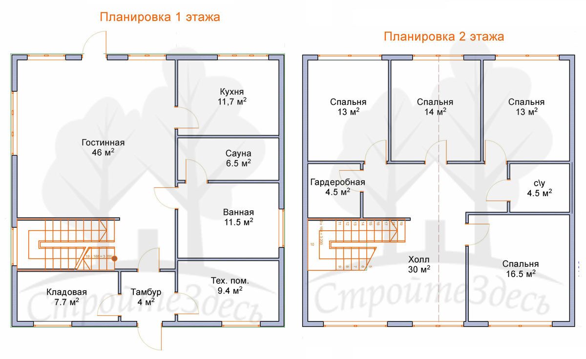 Проект дома Берн размер 10 на 10м